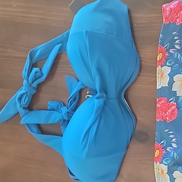 Tempt Me | Swim | Nwt Large Lue Flowered Womens 2 Piece Bathing Suit By ...